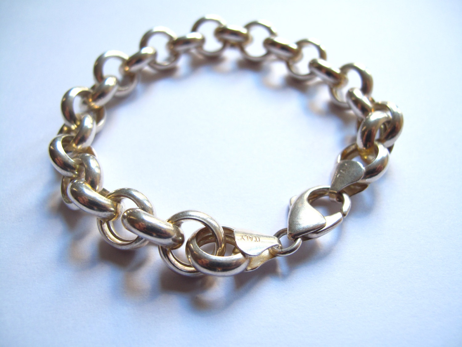 Luxurious Heavy Sterling Silver Chain Bracelet on Luulla