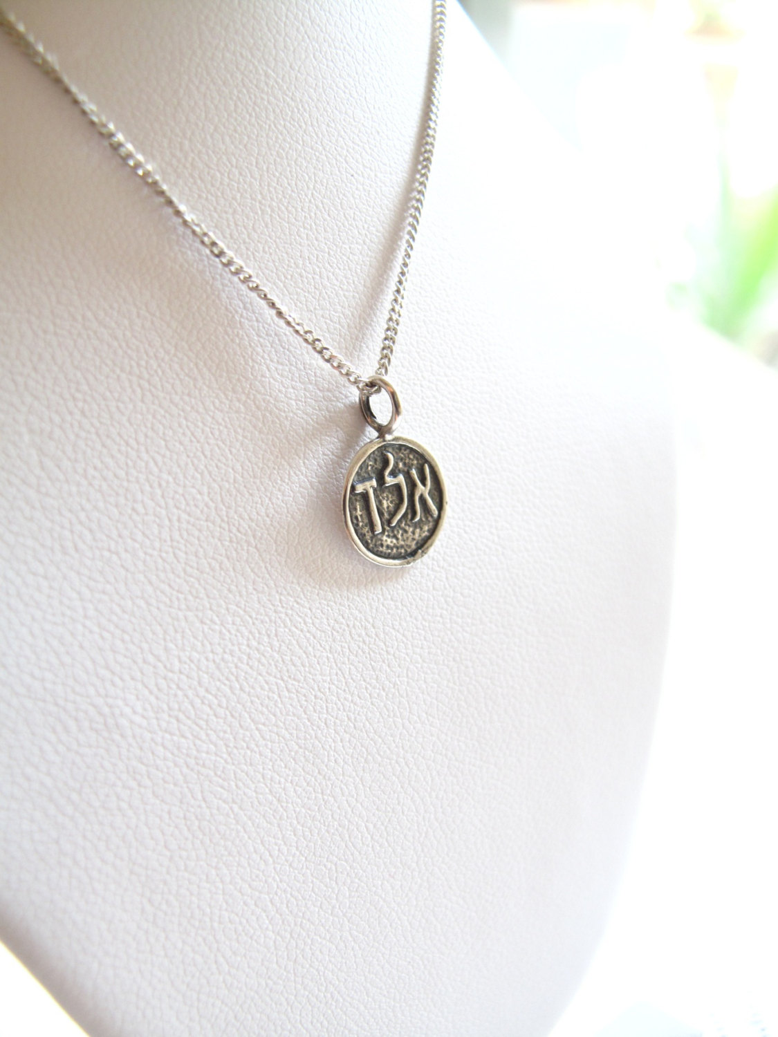 Aleph Lamed Dalet Kabbalah Lucky Charm Silver Necklace on Luulla